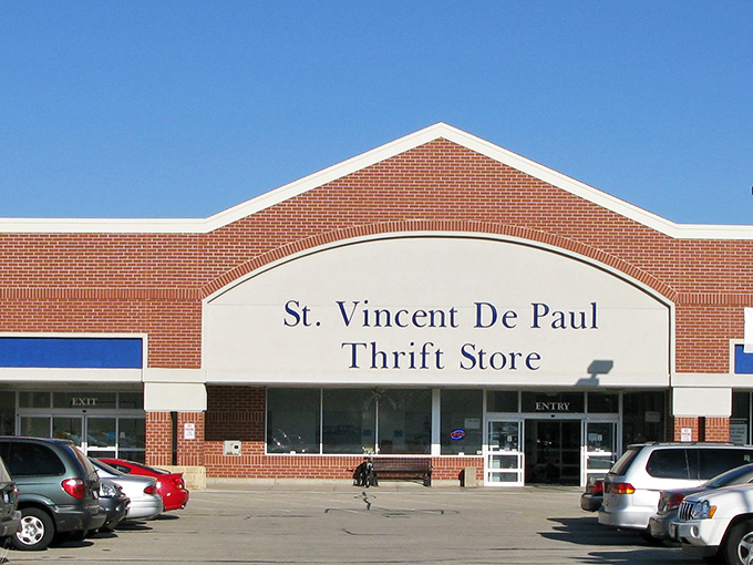 Classic brick architecture houses timeless thrift store magic where every visit brings new surprises.