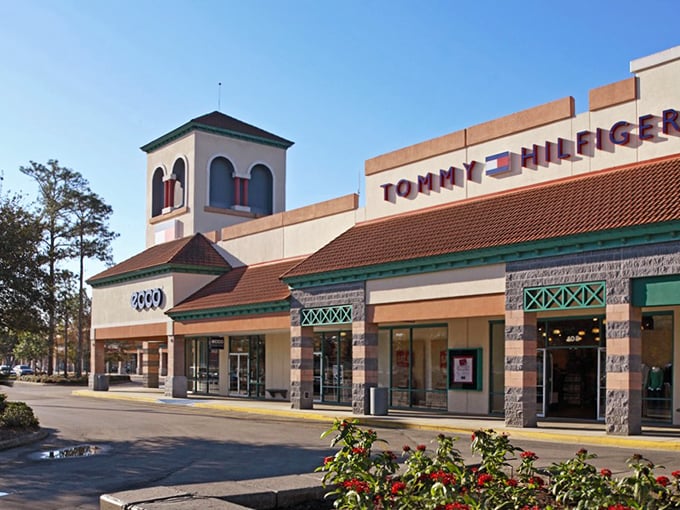 Tommy Hilfiger's bold sign promises preppy treasures at outlet prices. St. Augustine Premium Outlets delivers American classics without the country club membership fees.
