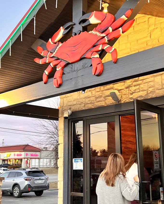 The Juicy Seafood's giant red crab sign is like Vegas for seafood lovers &ndash; bold, unapologetic, and promising a good time.