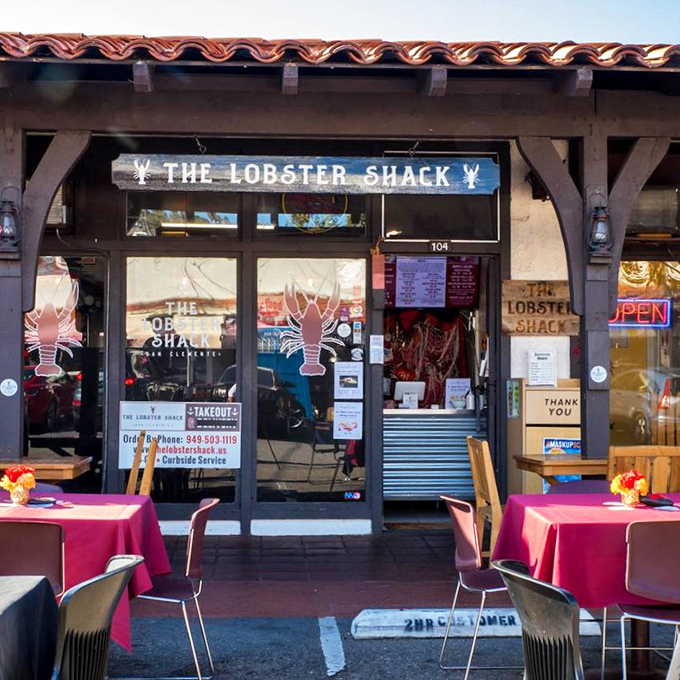 The Lobster Shack's rustic charm and red tablecloths set the stage for seafood magic. Like New England took a California vacation!