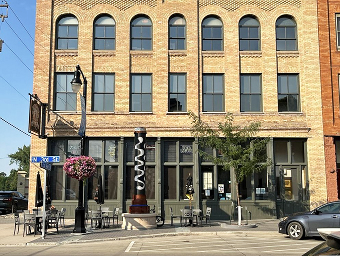 "Historic brick, downtown charm, and a quirky name&mdash;this is where seafood gets interesting in Grand Forks."