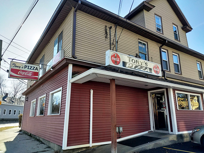 Tony's corner spot has witnessed decades of Willimantic history. Those vintage Coca-Cola signs pair perfectly with pizza that tastes like nostalgia.