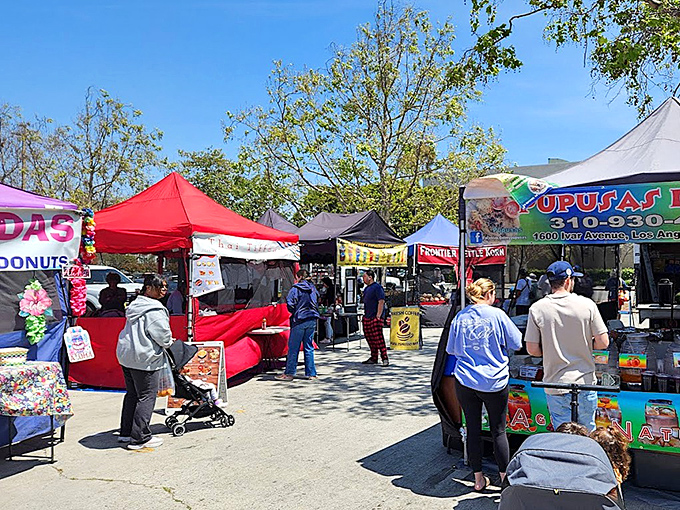 Torrance market's colorful tents promise a journey of flavor adventures, with delicious local offerings inviting exploration in every direction.