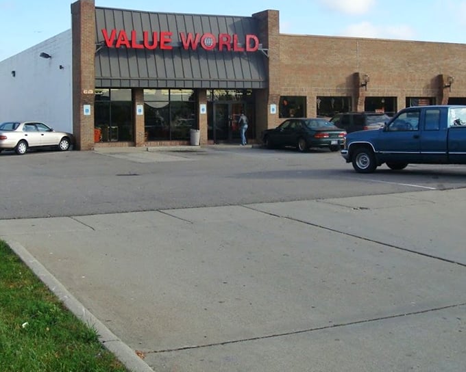 Another Value World location, another treasure trove of possibilities. The brick facade houses a universe of unexpected finds.