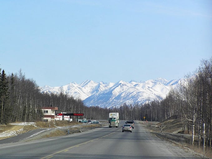 Wasilla's main street offers small-town living with big-city conveniences - the perfect retirement compromise in Alaska.
