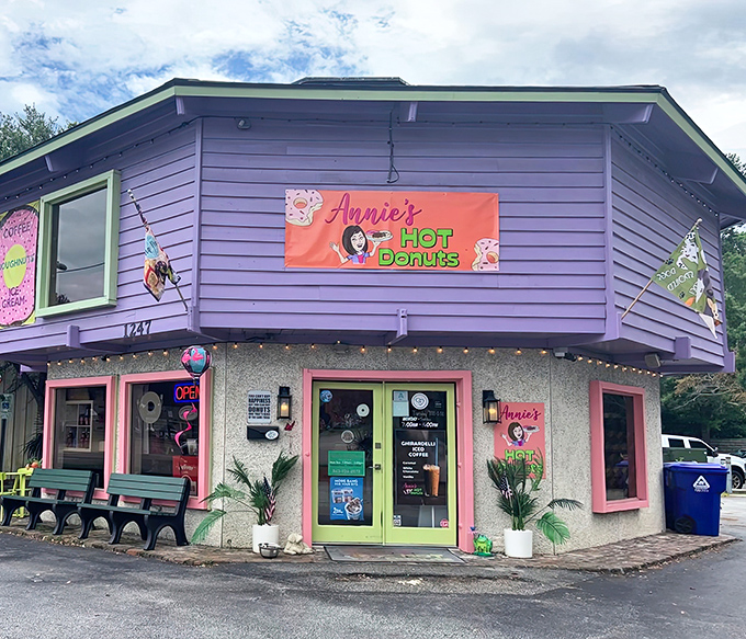 This whimsical color scheme promises an experience as memorable as the donuts are delicious and Instagram-worthy.