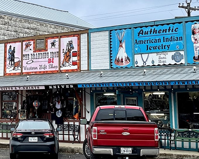 Authentic ranch country architecture lines streets where real cowboys still ride horses instead of just pretending.