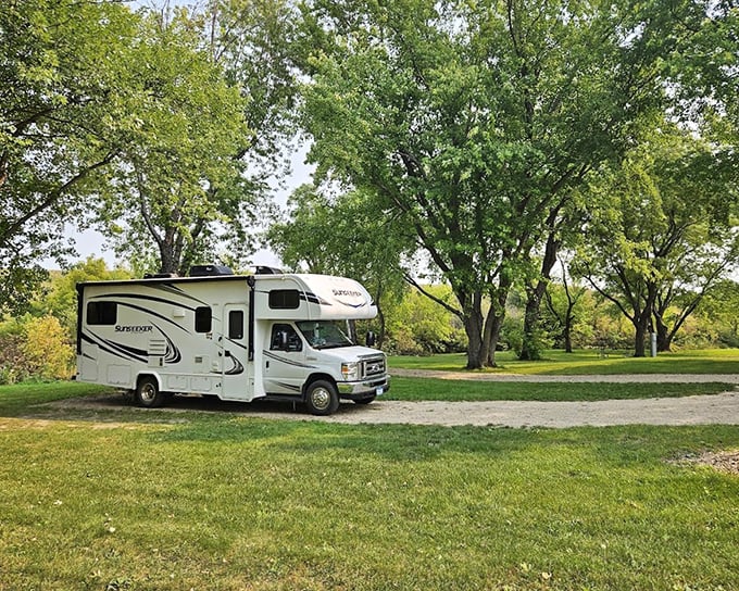Shady campsites where the only notification you'll get is a bird announcing morning has arrived.