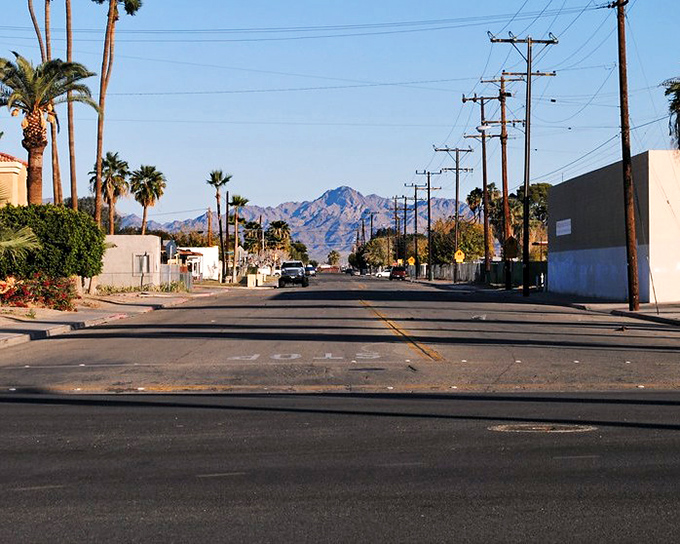 Palm trees line Blythe's streets where desert living comes with affordable housing prices that make retirement in California actually possible.