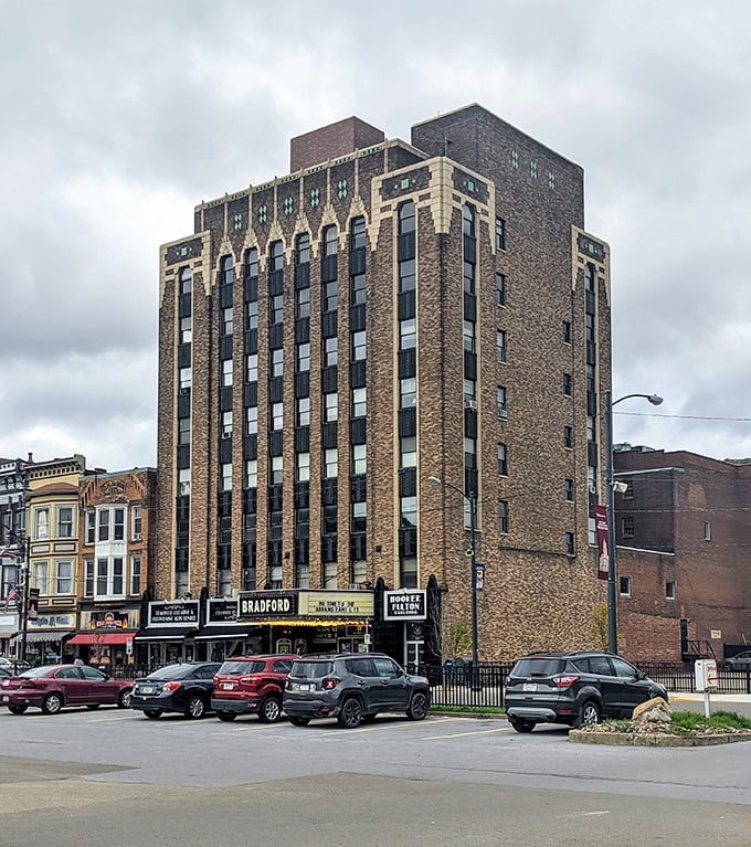 Bradford's impressive multi-story hotel dominates the downtown skyline, offering a glimpse of the city's grander past while today's retirees enjoy its budget-friendly present.