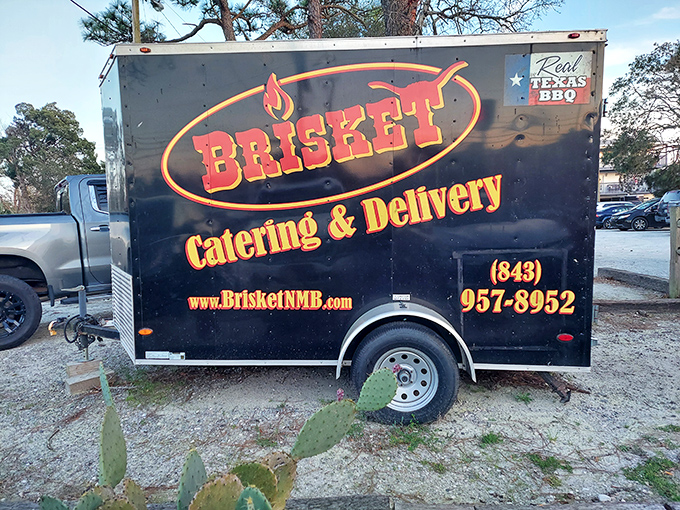 The catering truck at Brisket means their smoky goodness can come to you. Barbecue on wheels - the best kind of house call.