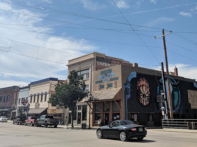 Buffalo's historic downtown looks like it was plucked straight from a Western film set, complete with mountain backdrop.
