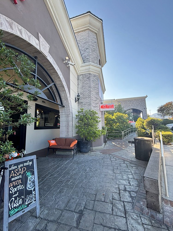 The perfect patio for pizza paradise &ndash; Dom DeMarco's outdoor seating invites you to linger over one more slice.