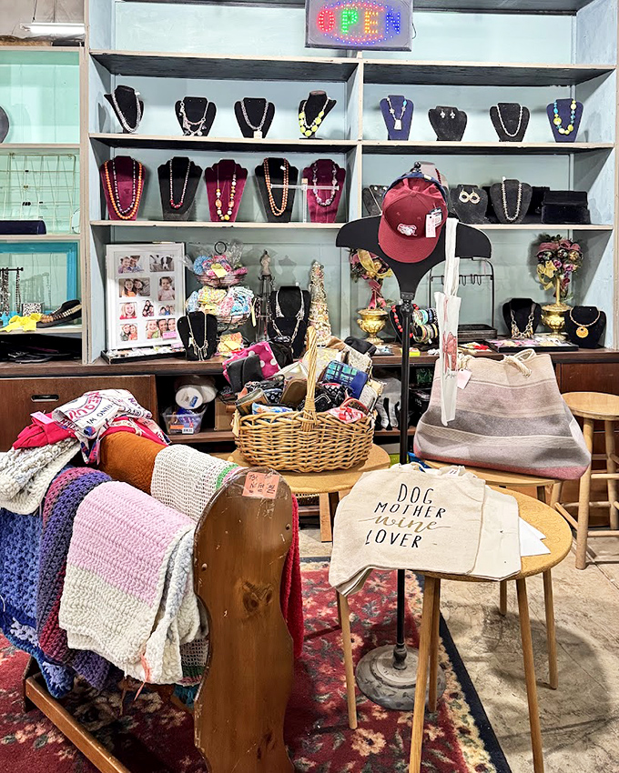 Jewelry dreams and handmade treasures! This booth at Family Flea Market displays craftsmanship that big box stores can only dream about.