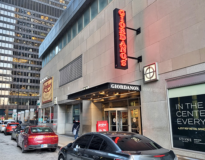 That iconic sign promises Chicago's famous stuffed pizza &ndash; a tourist attraction more satisfying than any observation deck.