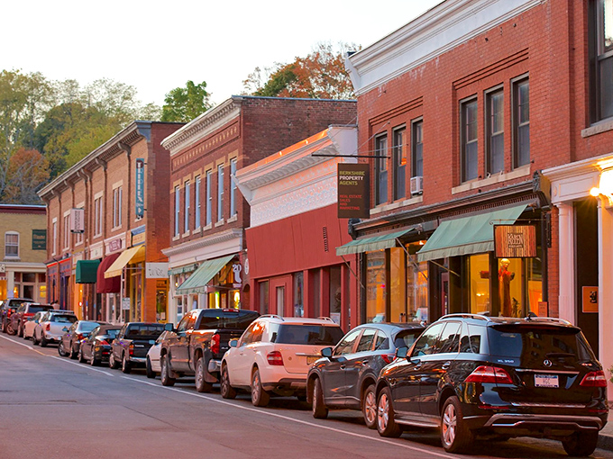 Railroad Street comes alive as golden hour hits, proving small towns know how to put on a show.