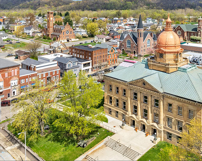 Historic churches and classic architecture dot Ironton's skyline, creating a picturesque scene that's remained largely unchanged for generations.