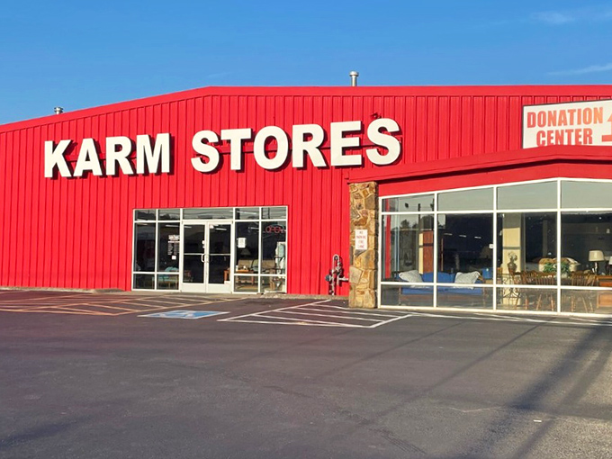 The simple exterior of KARM Thrift Store gives no hint of the wonderland of secondhand treasures waiting inside.