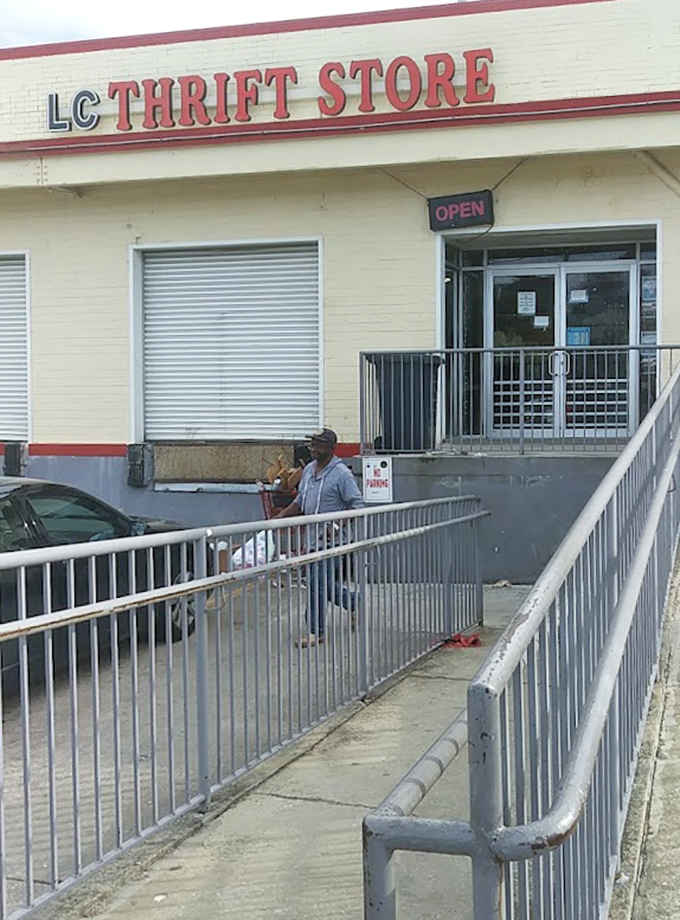 The ramp leading to LC Thrift Store might as well be a runway to remarkable secondhand discoveries.