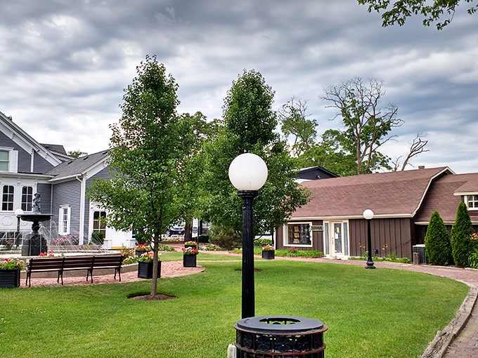 The manicured green spaces of Long Grove offer perfect spots for contemplation, proving that sometimes the best entertainment doesn't require Wi-Fi.
