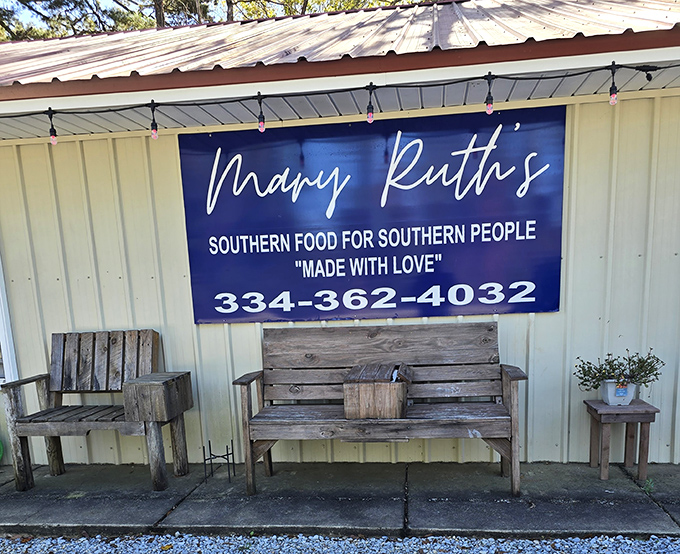 Those weathered wooden benches outside Mary Ruth's invite you to sit a spell after a meal that tastes like homecoming.