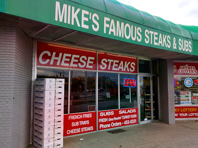 The no-nonsense exterior of Mike's matches its straightforward mission: delivering legendary cheesesteaks without unnecessary frills. Simplicity at its most delicious.