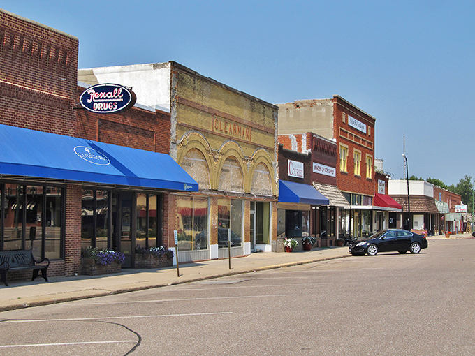 Rexall Drugs sign hanging proudly&mdash;a reminder of when pharmacists knew your name and probably your grandmother's too.