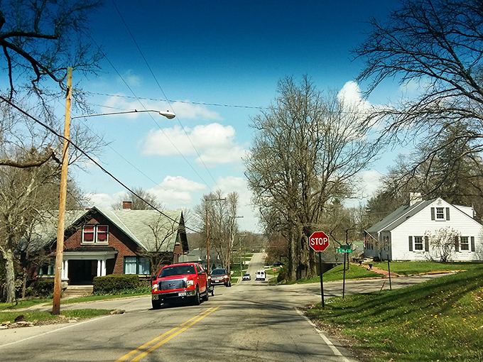 Rolling hills stretch beyond town limits, offering views that expensive vacation destinations try to replicate but never quite capture this authentically.