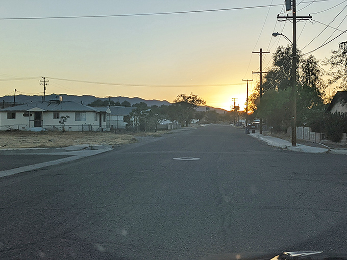 Sunset paints Needles streets with golden light, transforming ordinary moments into desert magic.
