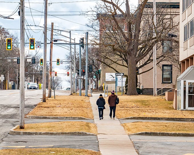 That magnificent tree has witnessed decades of Ogdensburg life, standing tall while two residents enjoy the simple luxury of a walkable town with breathable housing costs.