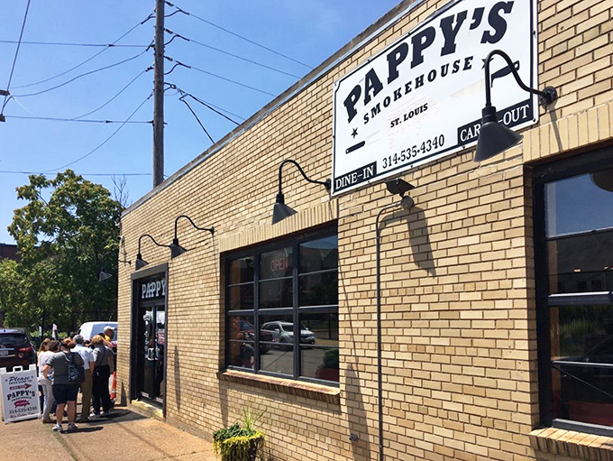 The entrance to Pappy's Smokehouse &ndash; where patience in line is rewarded with barbecue bliss beyond the door.