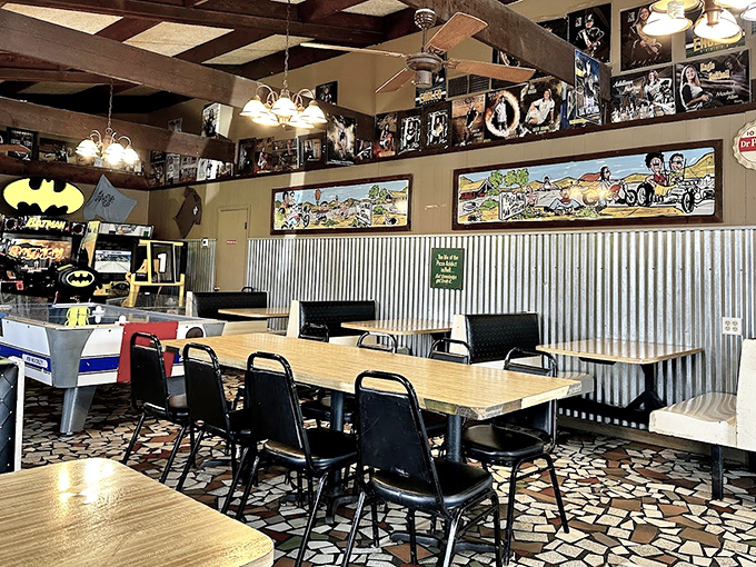 Inside Pizza Mill, every inch tells a story. From Batman to hot rods, the d&eacute;cor is as eclectic as their loyal customer base.