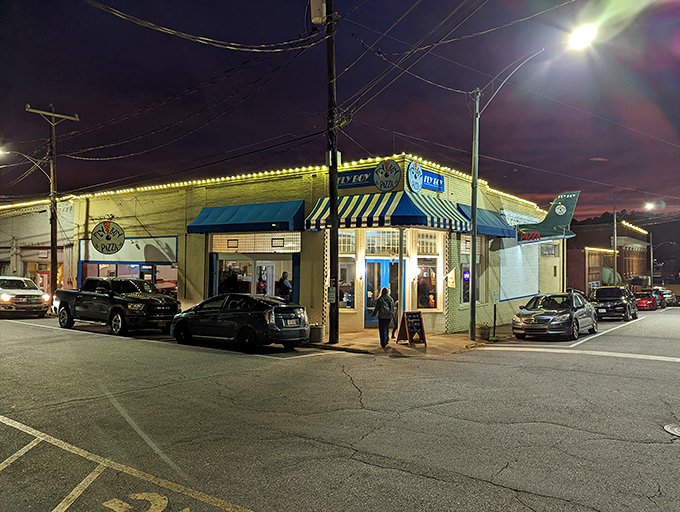 Welcome to nighttime charm where even the streetlights seem to glow with the warmth of affordable small-town hospitality.