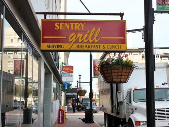 The hanging flower baskets add a touch of beauty to this no-nonsense eatery. Downtown workers know this is where the real Alexandria gathers.