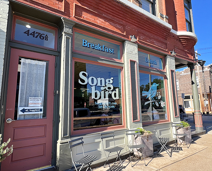 Simple, elegant signage marks this breakfast gem. Those sidewalk tables promise coffee with a side of people-watching.