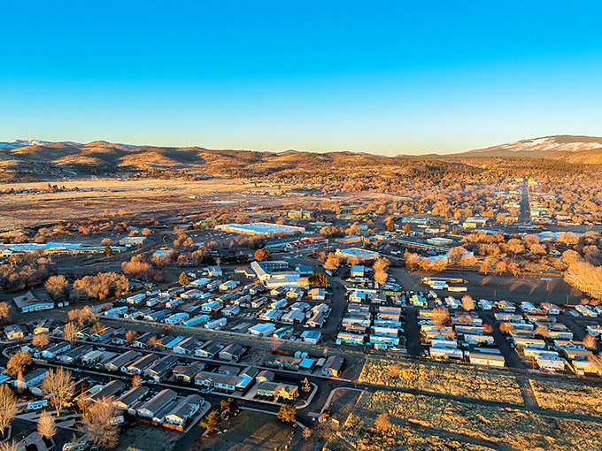 Golden hour bathes Susanville in warm light, highlighting the affordable mountain community that coastal Californians often overlook.