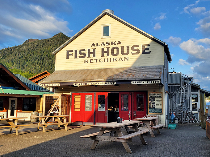 Picnic tables with million-dollar views. Where the fish on your plate probably saw your boat arrive!
