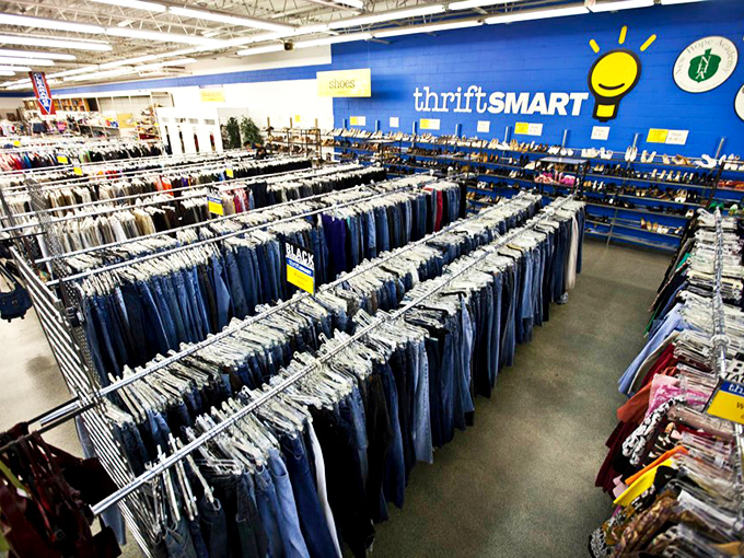 ThriftSmart's meticulously organized clothing department proves that secondhand shopping can be both orderly and exciting.