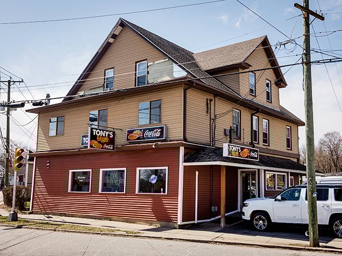 Tony's multi-story building houses pizza traditions passed through generations. That corner spot has been feeding the neighborhood long before food trends were invented.