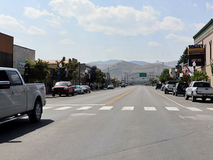 Downtown Townsend stretches toward snow-capped mountains, offering scenic beauty that's matched by its budget-friendly businesses.