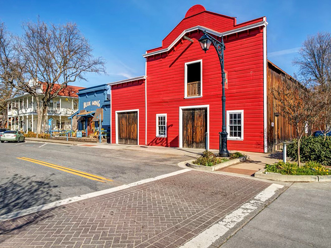 The colorful storefronts of Upper Lake's main street look like they're competing for "Most Charming Building" awards.