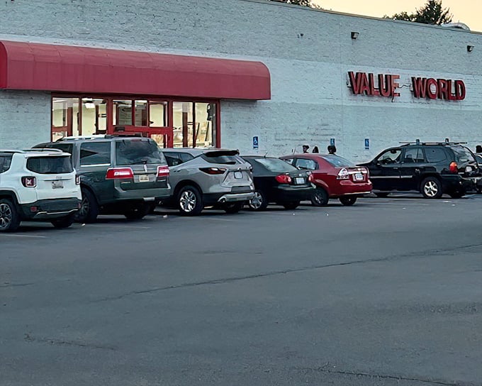 Value World's parking lot filled with cars tells the real story&mdash;this place is worth the trip. Locals know where the deals live!