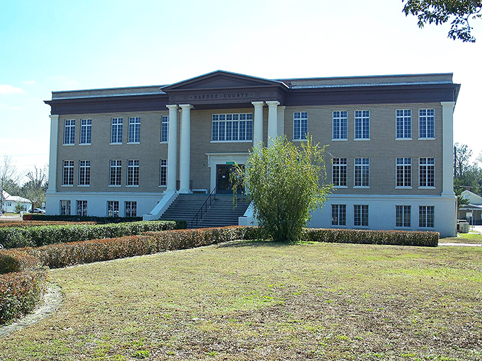 The stately courthouse presides over a town where your retirement budget can finally breathe a sigh of relief.