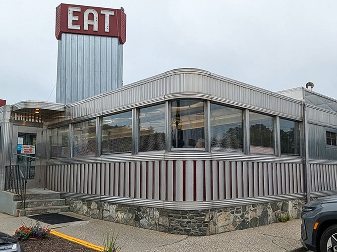 Zip's classic silver exterior has weathered decades of Connecticut seasons, but the comfort food inside remains timeless.