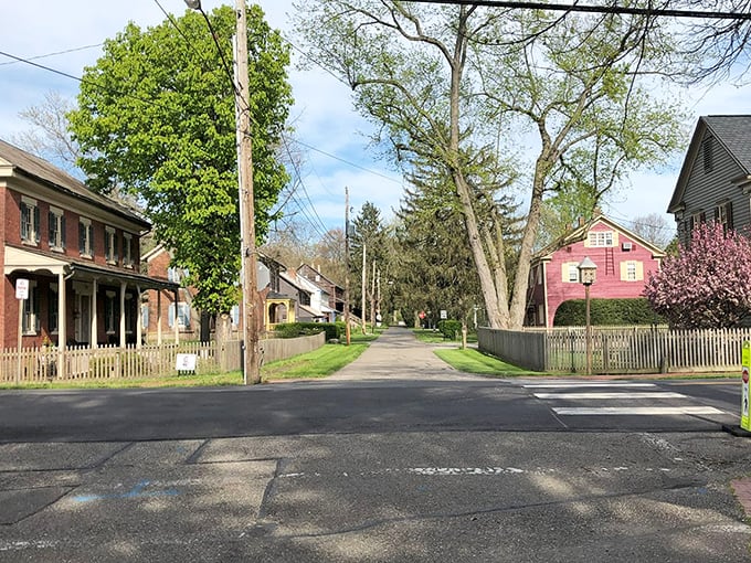 Zoar's tree-lined residential streets showcase colorful historic homes where picket fences aren't just decorative&mdash;they're conversation starters.