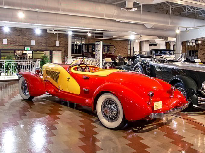 This candy-apple red and yellow speedster isn't just turning heads&mdash;it's causing whiplash. The automotive equivalent of a Hollywood starlet making her grand entrance.