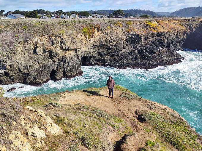 Standing on Mendocino's cliffs feels like you're at the edge of possibility, with nothing between you and Japan but miles of turquoise infinity.