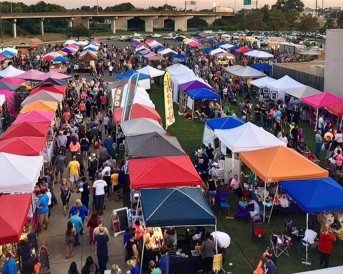 Bird's eye bargain hunting&mdash;a kaleidoscope of canopies where wallet-friendly treasures await the patient explorer.