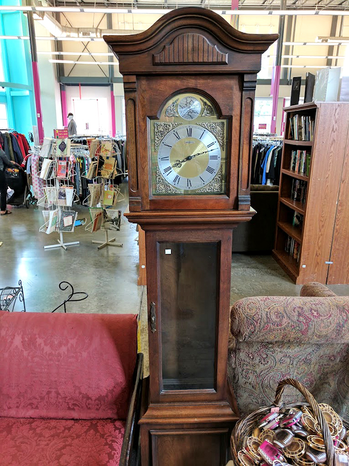 Tick-tock goes the conversation piece! This stately grandfather clock could become the dignified elder statesman of your living room for less than the cost of a modern knockoff.