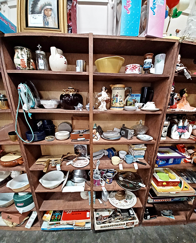 The housewares section: where someone else's "I don't need this anymore" becomes your "How did I live without this?" A beautiful chaos of domestic possibilities.